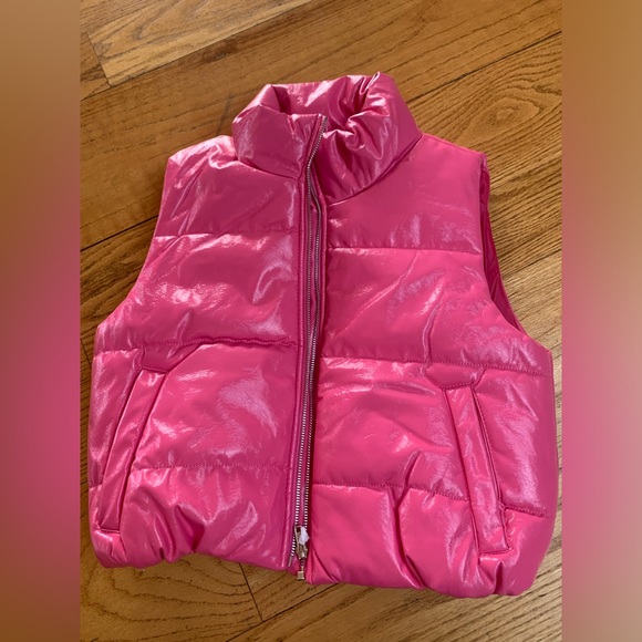 Ambiance | Jackets & Coats | Shiny Pink Cropped Puffer Vest Barbie ...